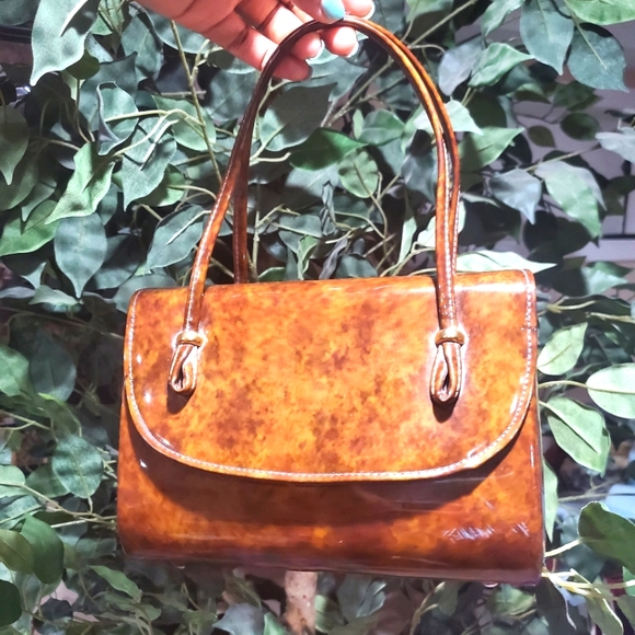 Bags | Vintage Patent Brown Bag | Poshmark